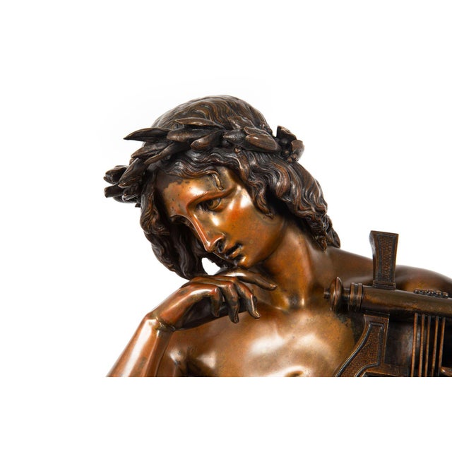 French Antique Bronze Sculpture of “Orpheus” by Albert Carrier-Belleuse ...
