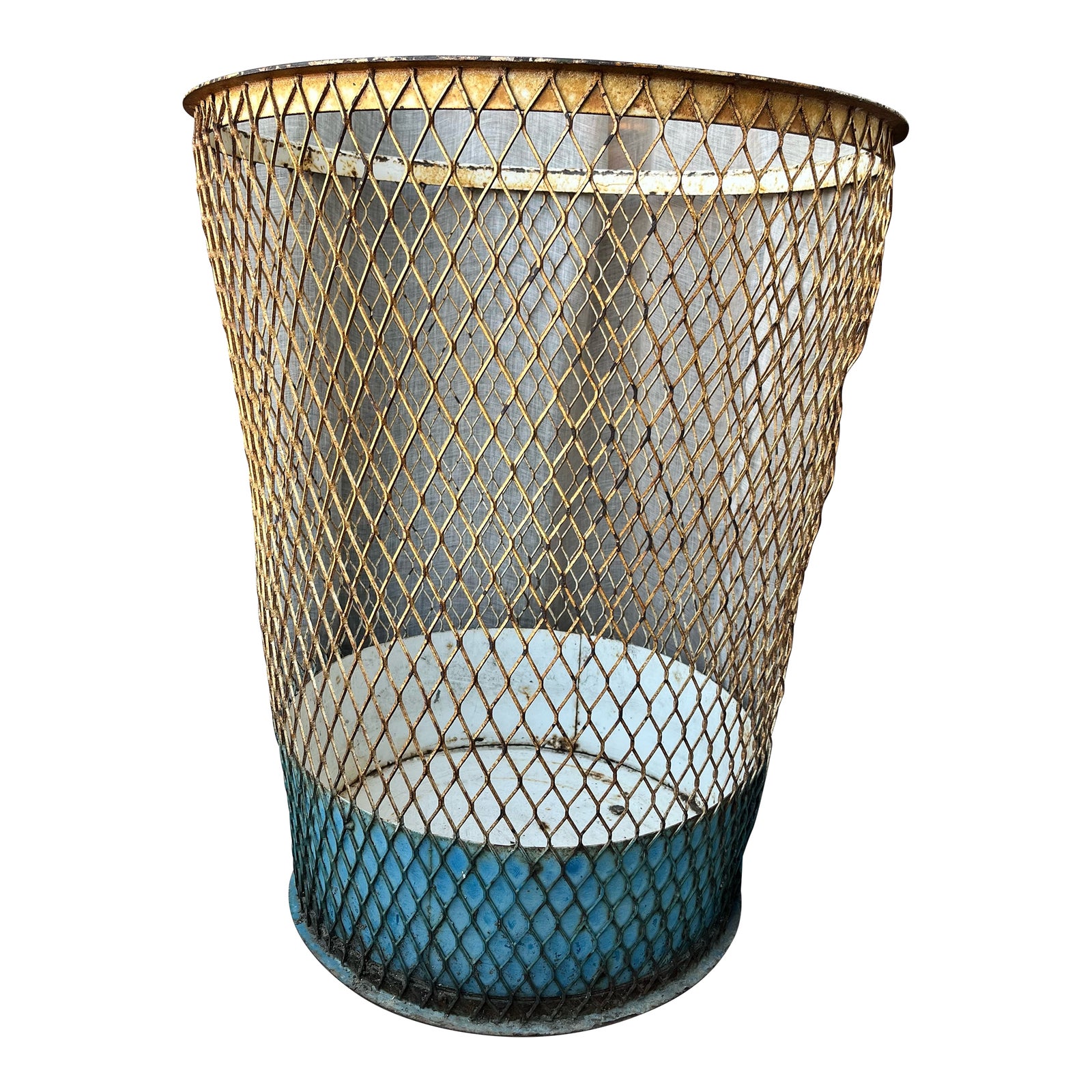 Vintage Mid 20th Century Metal Hamper | Chairish