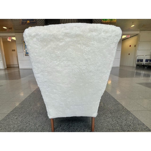 Vintage Danish Modern Jacob Kjaer Beech Wingback Chair in White ...