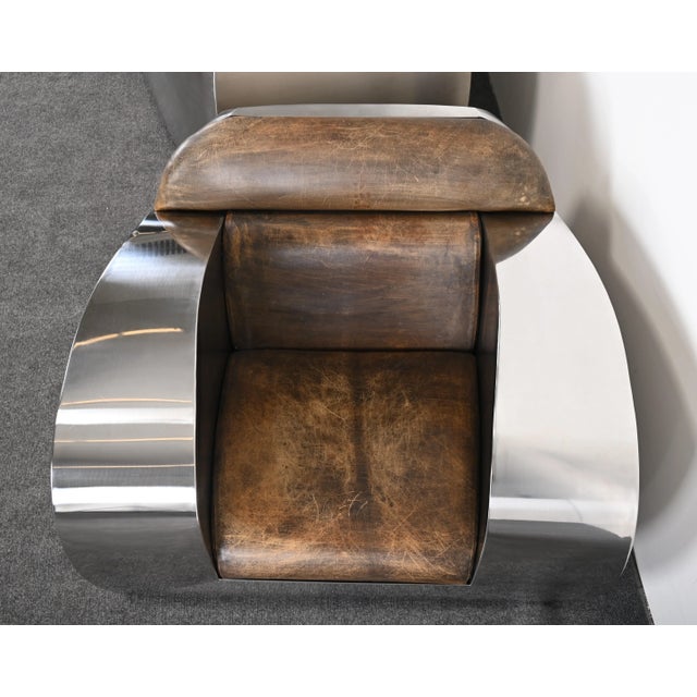 Pair of Stainless Steel Club Chairs by Jonathan Singleton, 20th Century ...