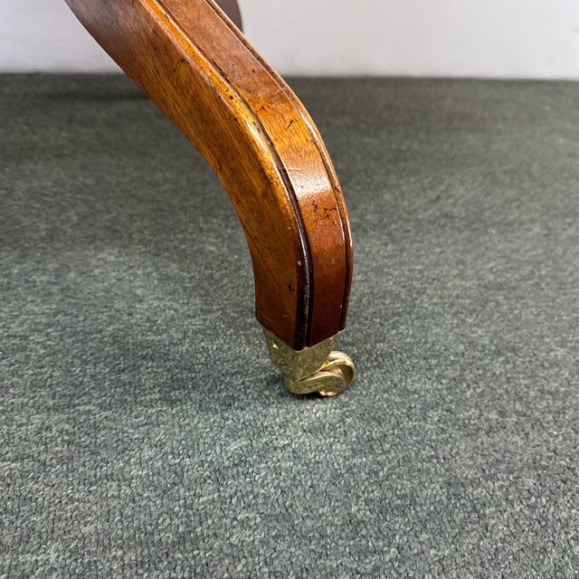 Antique English Drum Table + Casters | Chairish