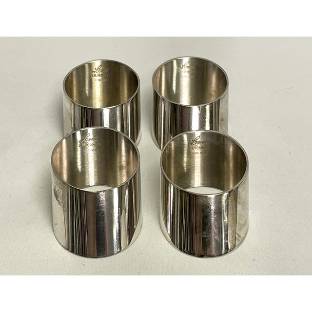 Vintage Leonard Silver Plated Napkin Rings - Set of 4 | Chairish