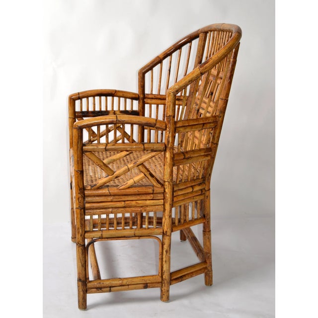 1970 Vintage Brighton Chinoiserie Rattan Burnt Bamboo Caning Split Reed ...