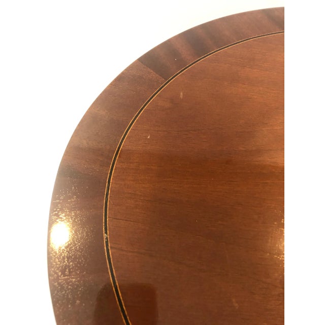 Handsome Oval Mixed Wood Inlaid Nesting Table | Chairish