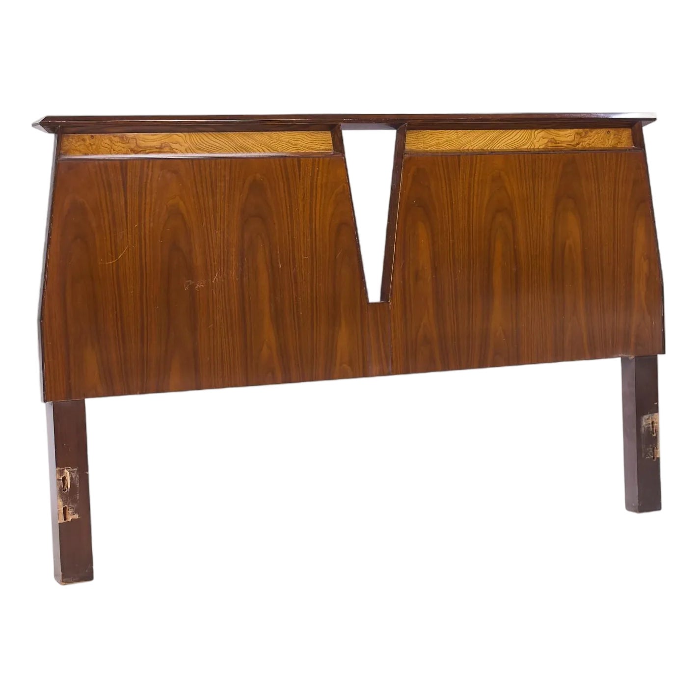 Helen Hobey Baker Mid Century Walnut Queen Headboard | Chairish