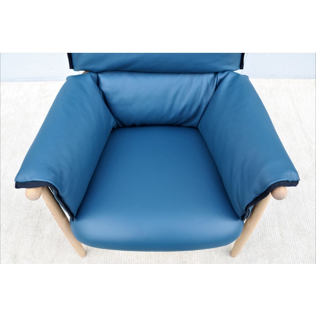 Danish Modern Eoos for Carl Hansen & Son E015 Blue Leather Embrace ...