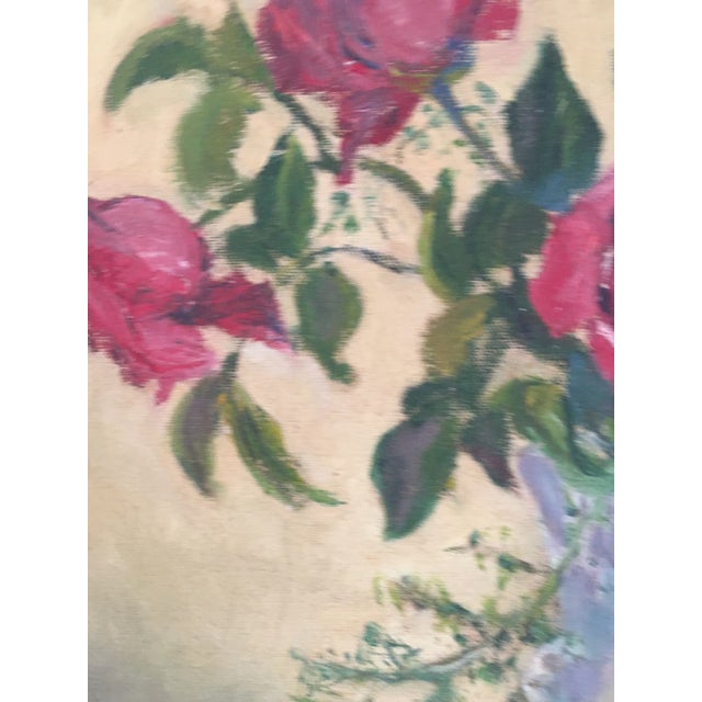 Circa 1944 Red Roses Still Life Oil Painting by Dorothy Stratton | Chairish