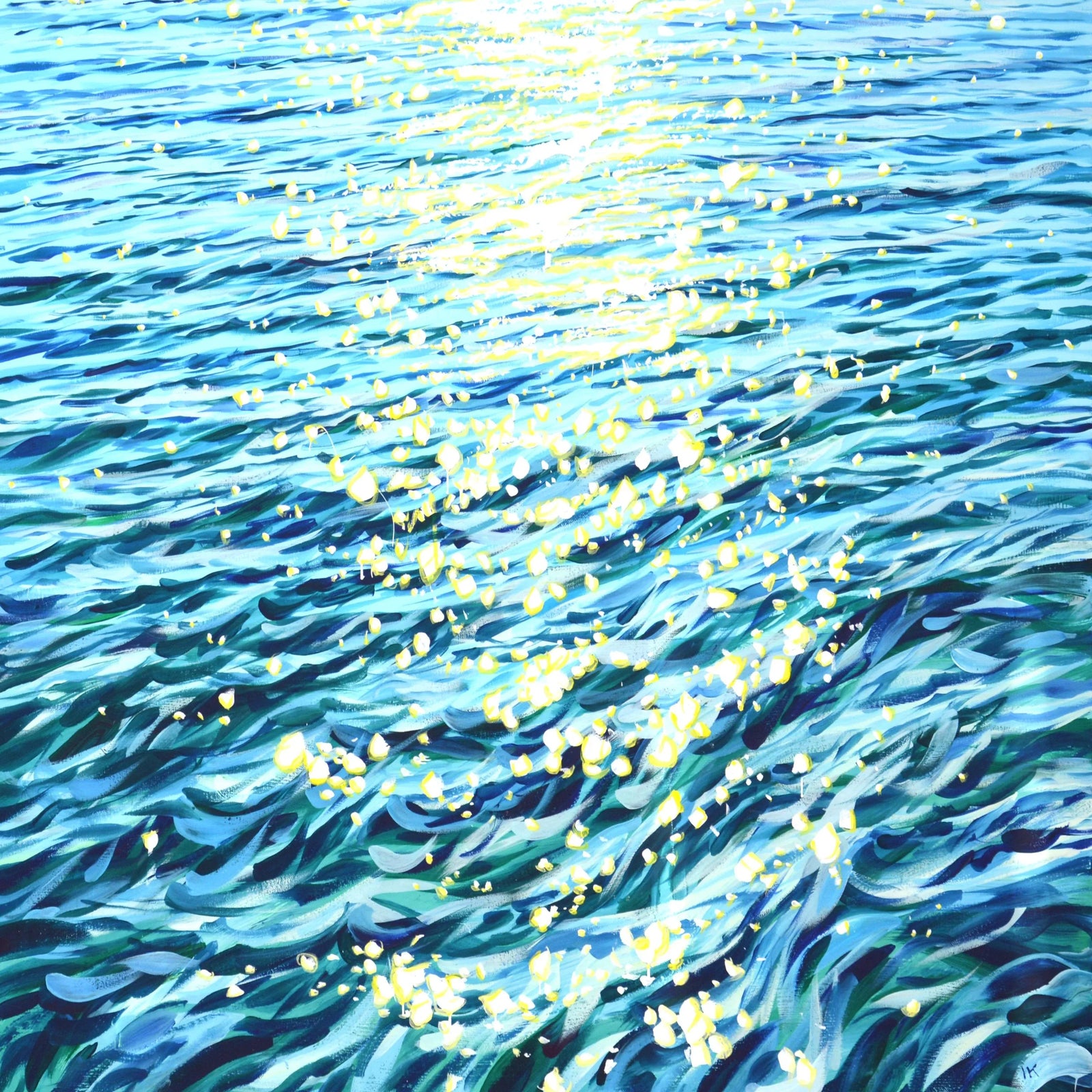 Glare on the Water 33.Modern Original Painting | Chairish