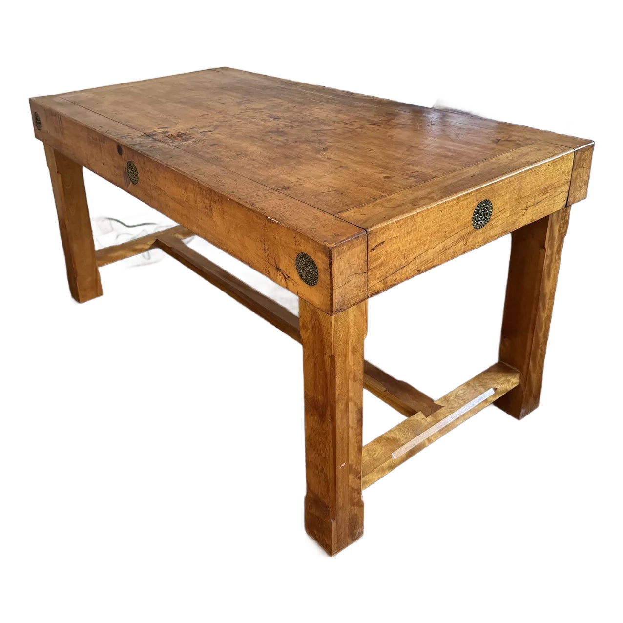 19th Century French Butcher Block Table | Chairish