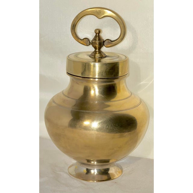 Vintage Hand Carved Brass Kooja Vessel Holy Water Pot | Chairish