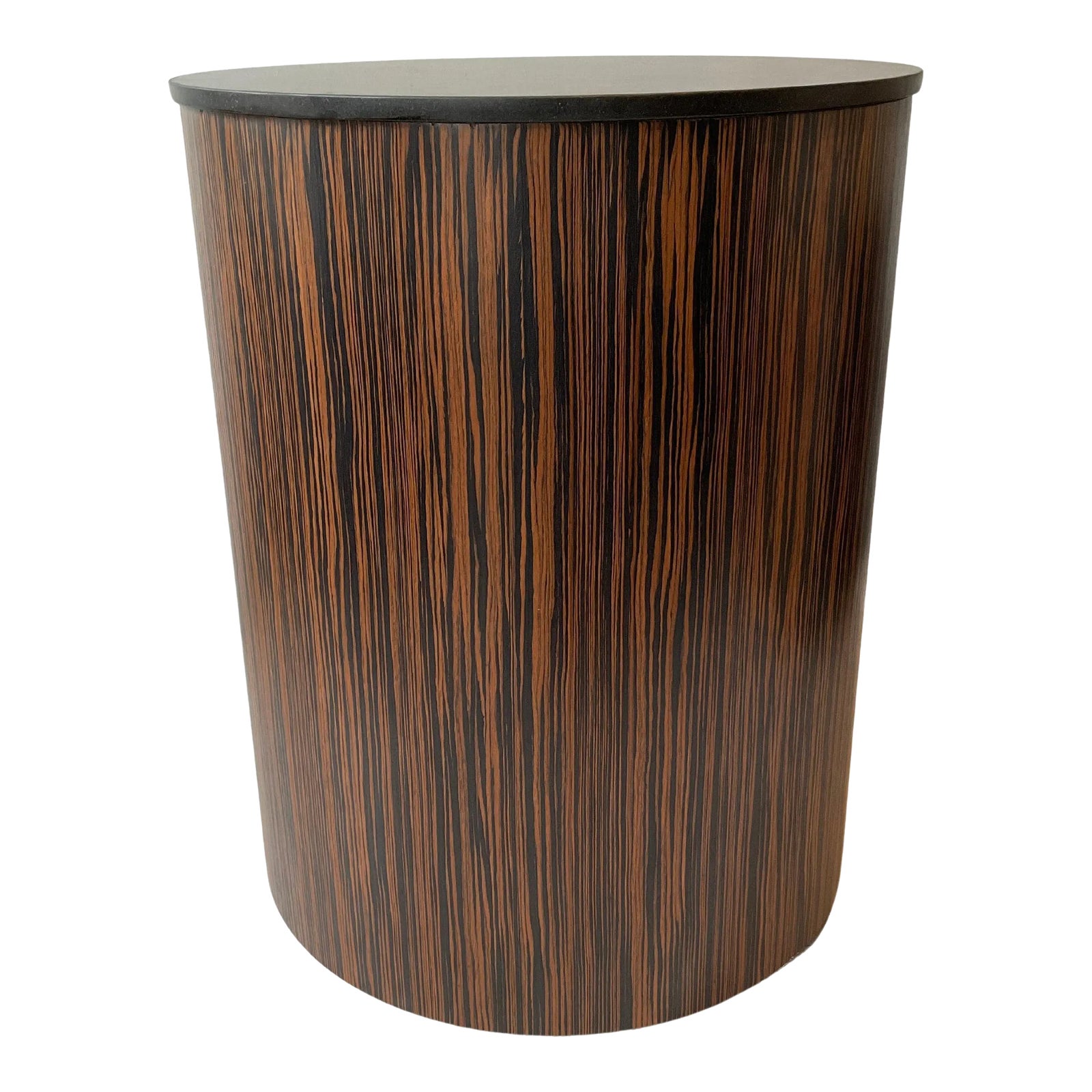 Large Custom Made Rosewood Pedestal With Revolving Granite Top | Chairish