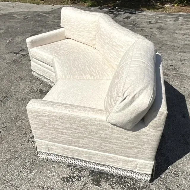 Vintage Regency Custom Angled Sofa | Chairish