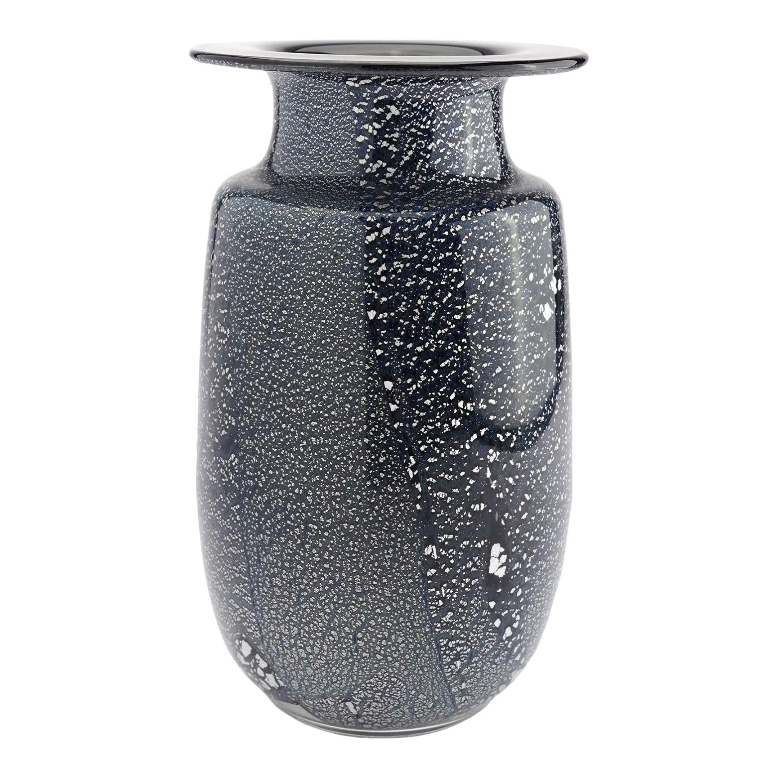 Silver Leaf Infused Blown Case Glass Vase by Seguso Verti D'Arte, 1970 ...