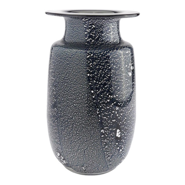 Silver Leaf Infused Blown Case Glass Vase by Seguso Verti D'Arte, 1970 ...