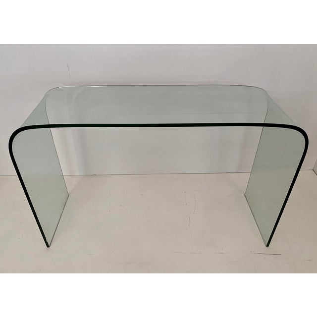 Glass Waterfall Console Table | Chairish