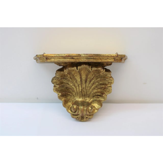 Hand Carved Wood Shell Wall Shelves | Chairish