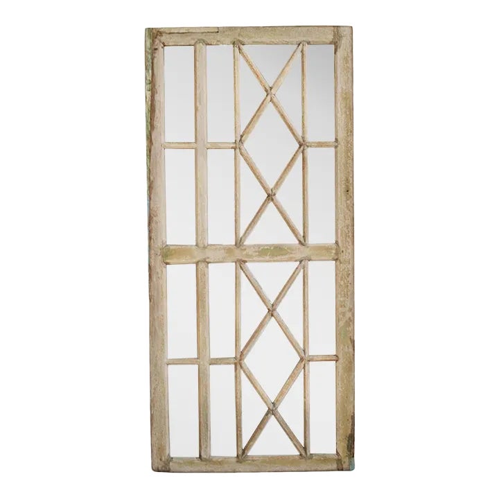 Farmhouse Wood Window Mirror | Chairish