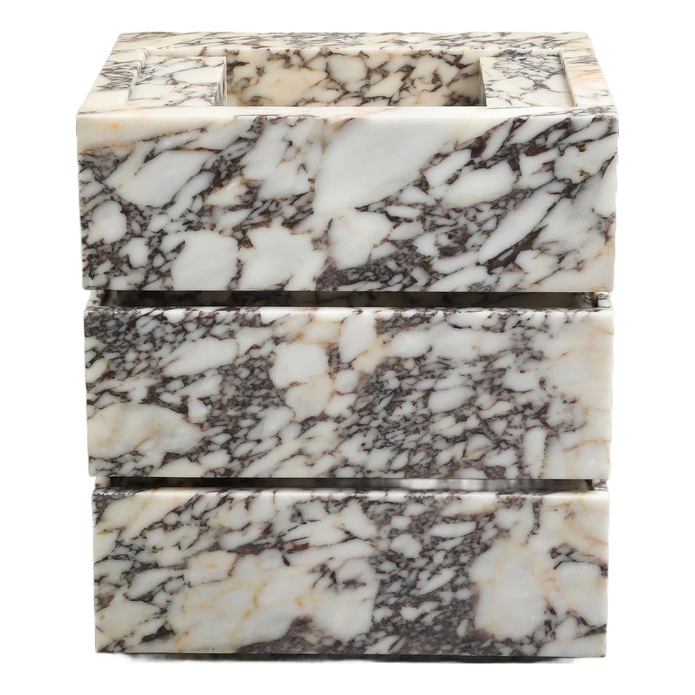 Calacatta Viola Marble Vanity With Drawers & Integrated Sink | Chairish