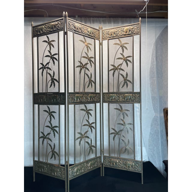 1980s Hollywood Regency 3 Panel Screen | Chairish