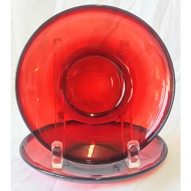 Vintage Arcoroc Ruby Red Glass Dish Set - Set of 18 | Chairish
