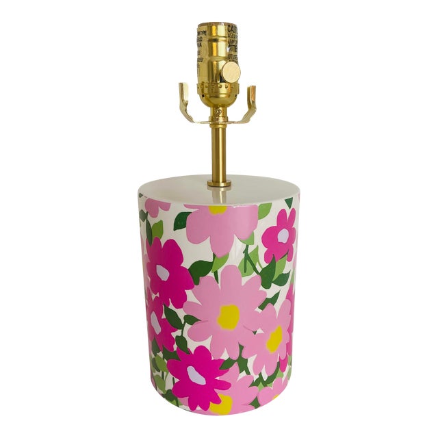 Early 21st Century Kate Spade Pink Floral Ceramic Lamp | Chairish