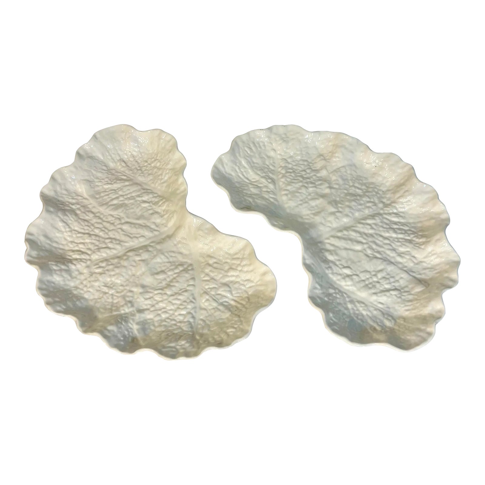 Vintage Spode Imperial Fantasy Cabbage Leaf Crescent Plate - a Pair ...