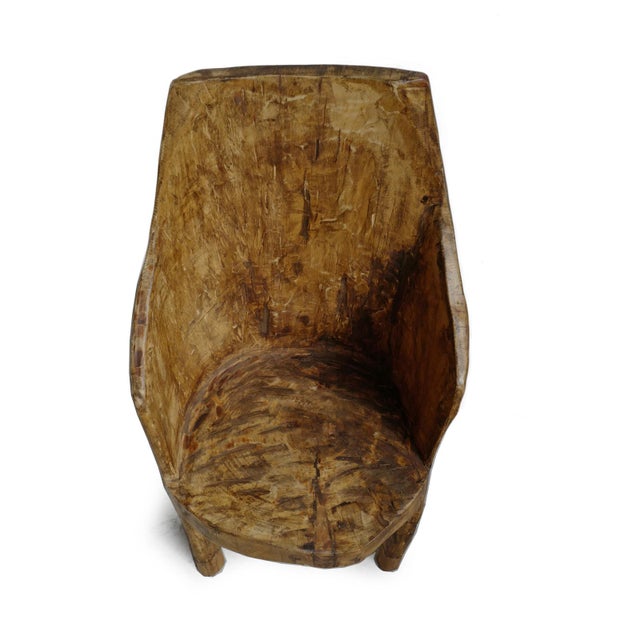 Vintage India Naga Tribe Carved Wood Chair | Chairish