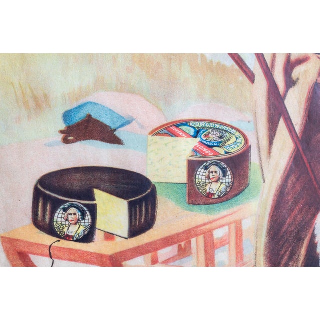 1933 Italian Cheese Poster, Giovanni Columbo - Gorgonzola | Chairish