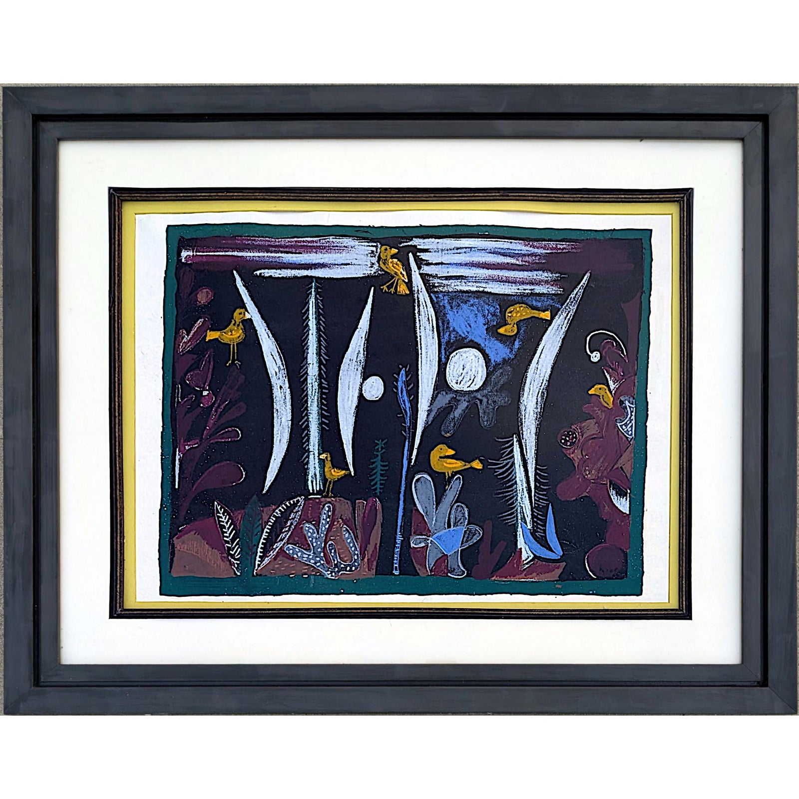 Vintage 1960's After Paul Klee "Landscape With Yellow Birds" Lithograph ...