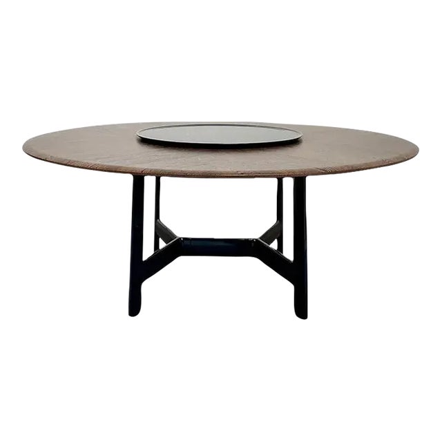 B & B Italia Alex Dining Table With Rotating Marble Tray | Chairish
