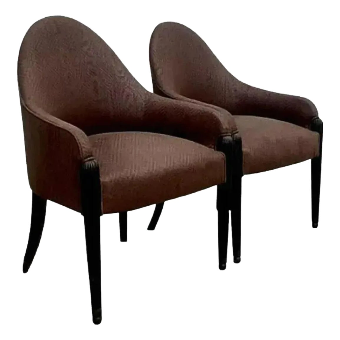 Vintage Quilted Brown High Back Side Chairs After Donghia - Set of 2 ...