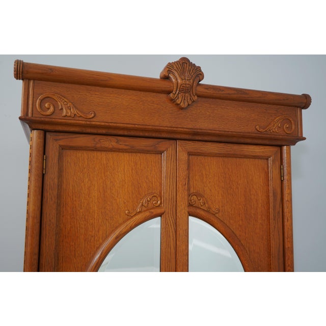 Lexington Victorian Style Oak Wardrobe Armoire Cabinet | Chairish