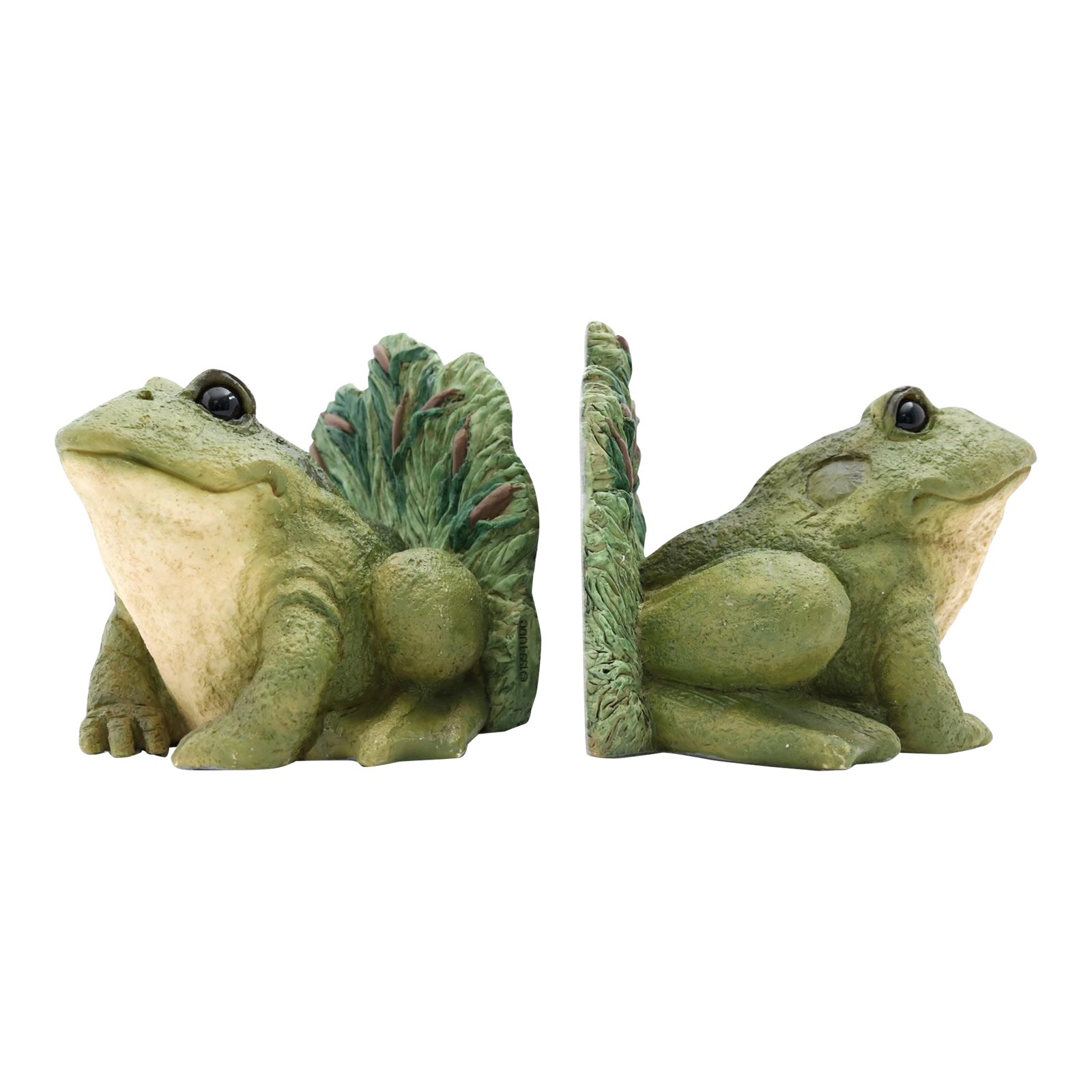 1990’s Resin Frog Bookends, a Pair | Chairish