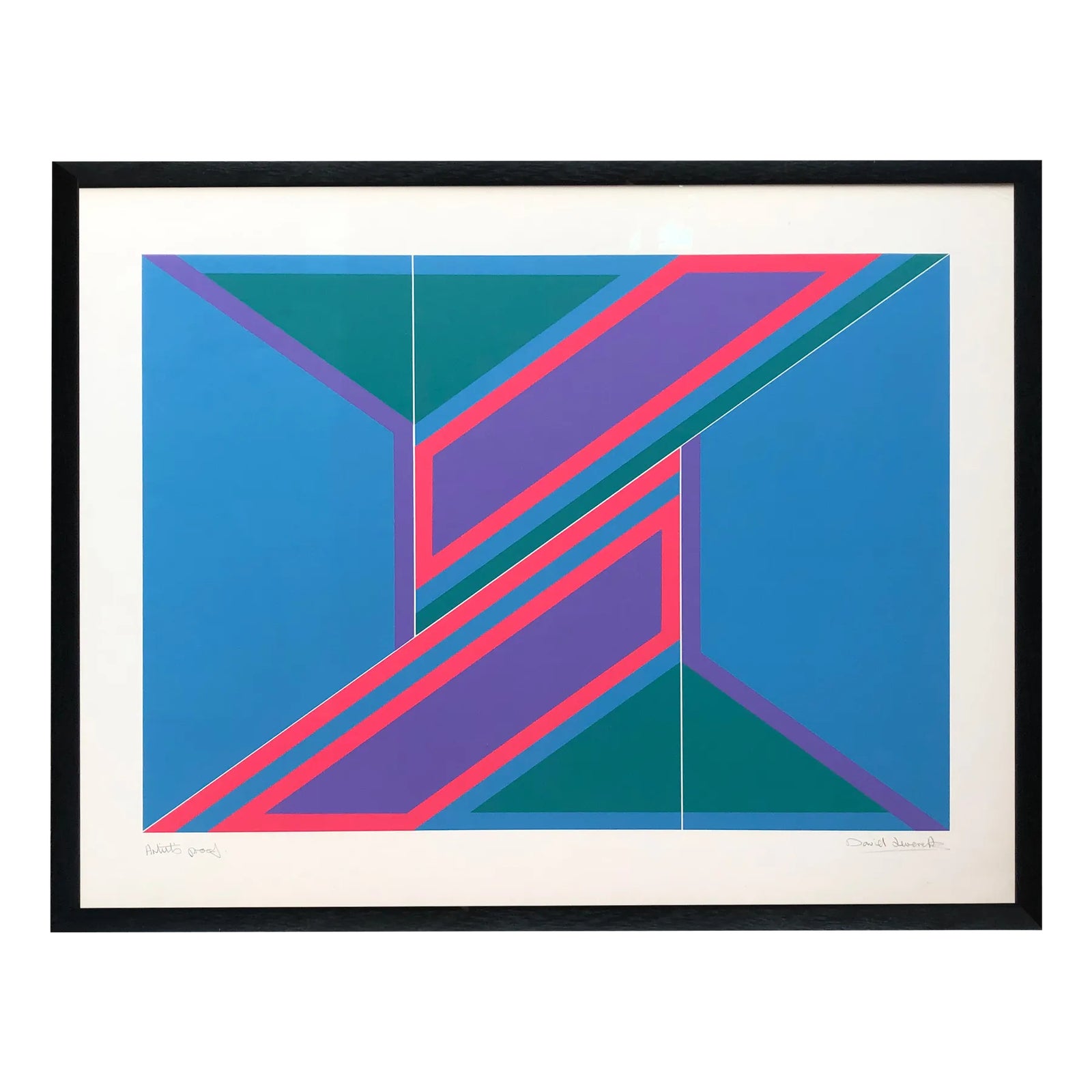 David Leverett, Composition, 1970s, Screenprint, Framed | Chairish