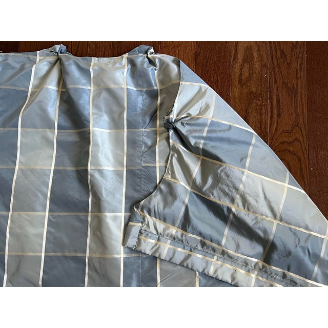 Early 21st Century Traditional English Style Blue Plaid Silk Taffeta ...