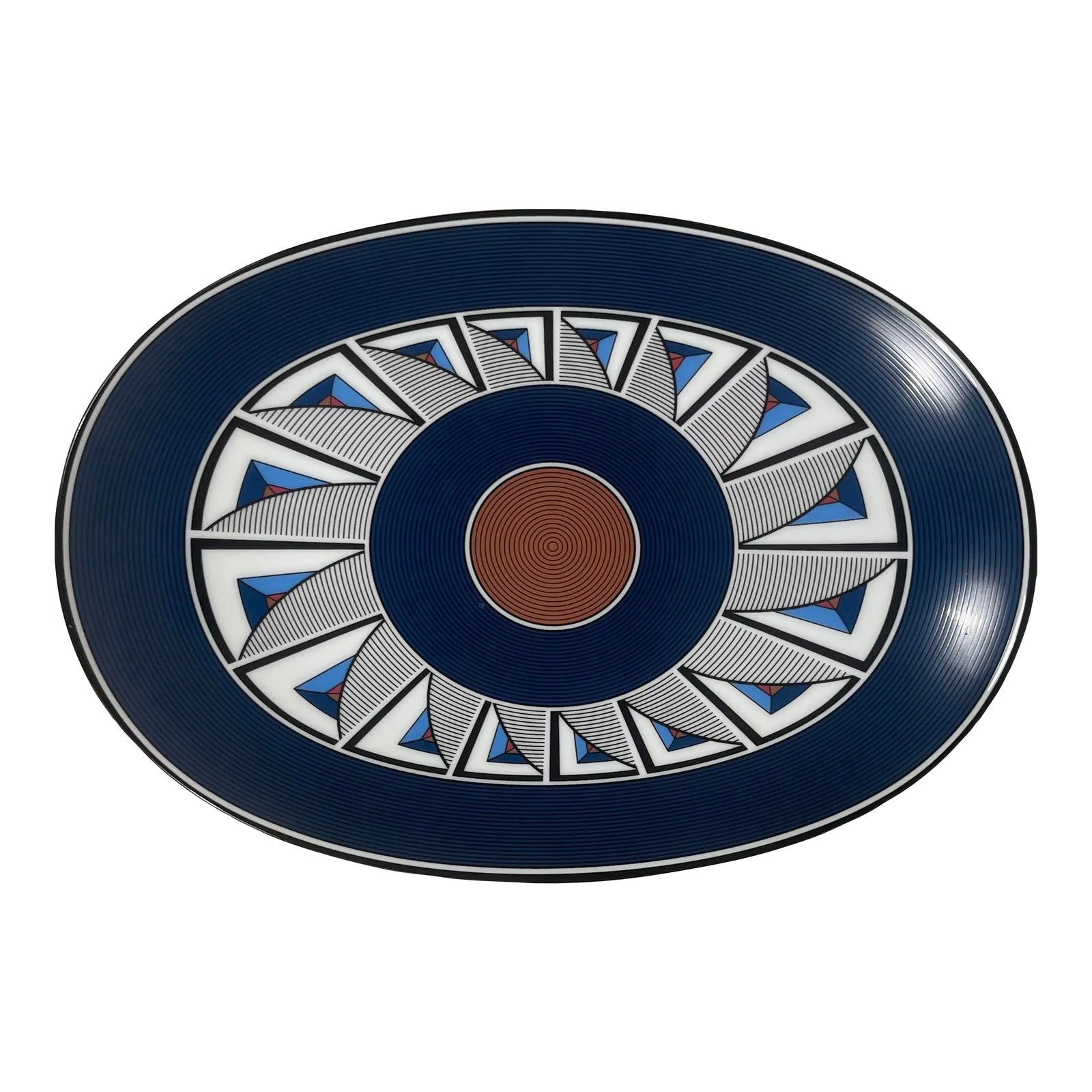 Richard Ginori Venezia Raviera Oval Pickle Dish in Airea Blue | Chairish
