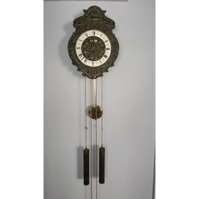 1972 Vintage Mechanical Wall Pendulum Clock With Two Weights From ...