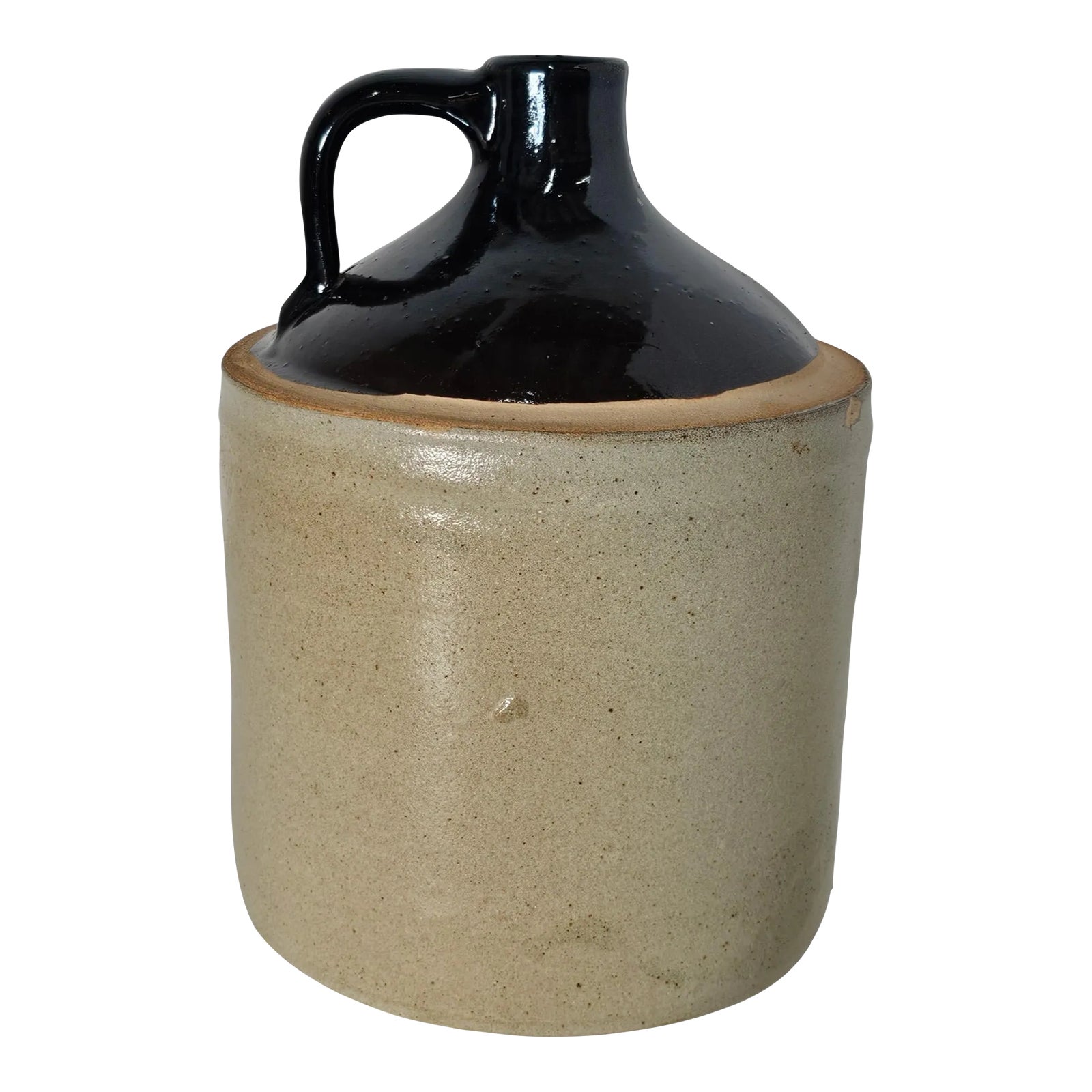 Old Albany Primitive Stoneware Jug Crock Jar 10.5" Tall | Chairish