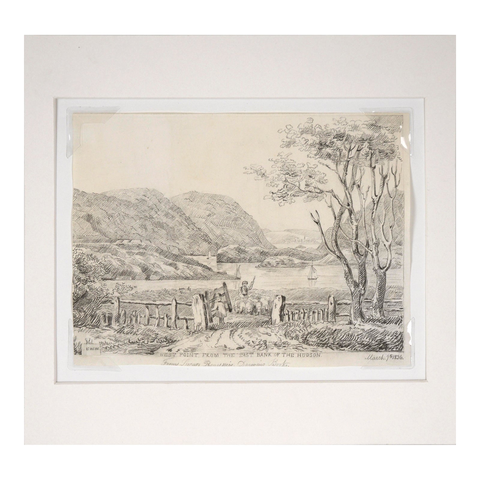 "West Point From the East Bank of the Hudson" Antique Drawing by Edward ...