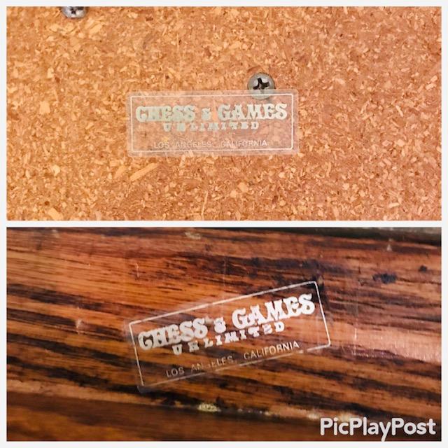 Vintage 1980s Backgammon Table Oak Brown Yellow Bakelite Disc Men by ...