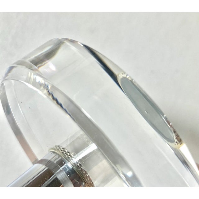 Contemporary Lucite Disc Knobs With Chrome Detail, a Pair | Chairish