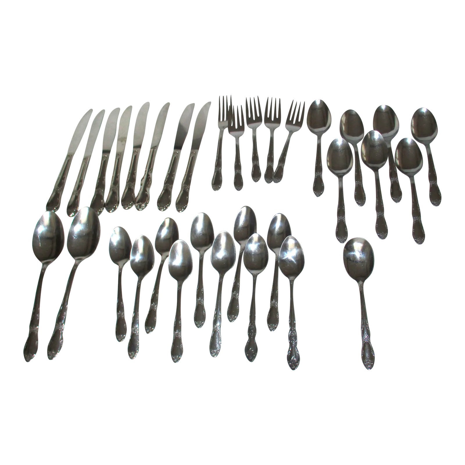 1970s Oneida Ltd Wm a Rogers Brooklea Stainless Flatware 32 Pieces ...