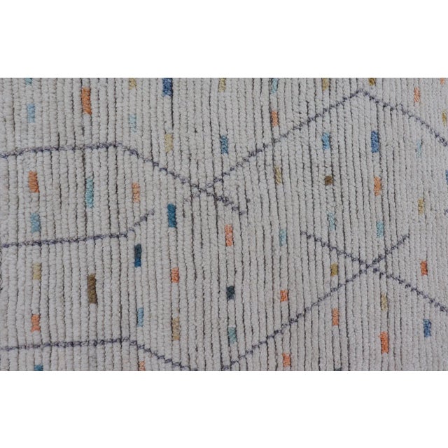 Modern Tribal Rug in Wool With Sub-Geometric Design in Blue, Ivory ...