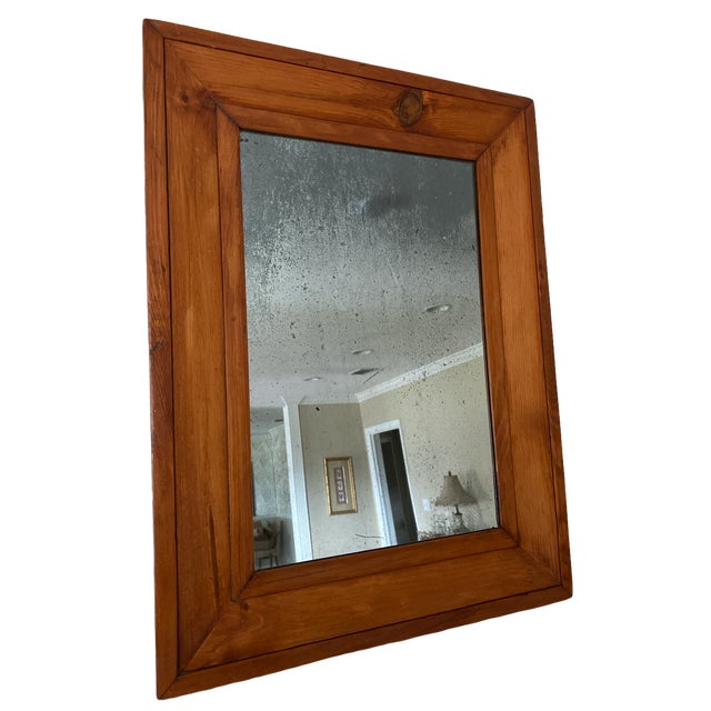 Antique 19th Century American Cherrywood Wall Mirror With Original ...