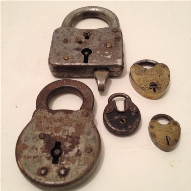 Assorted Antique Locks - Set of 5 | Chairish