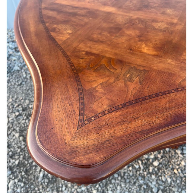 Parquet Top Inlaid Border Double Pedestal Dining Table | Chairish