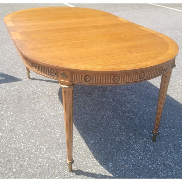 j.l. Metz Furniture French Walnut and Brass Mounted Extension Dining ...
