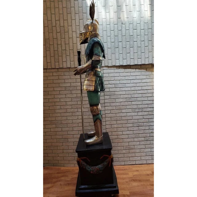 Life Size Medieval Bronze Knight With Sword Statue - Pair | Chairish