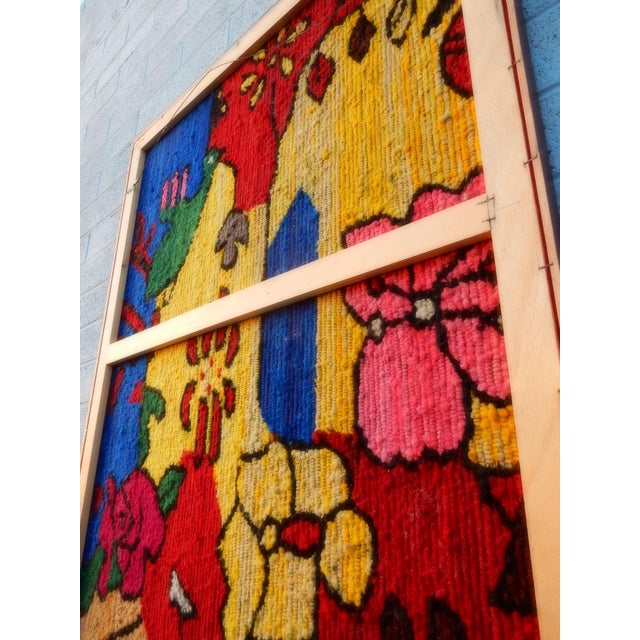 Large Framed Wool Tapestry Weaving by S.P. | Chairish