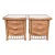 Vintage Natural Wicker Baker Style Glass Top 3 Drawer Night Stands- a ...